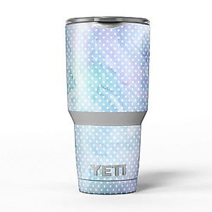 Design Skinz Micro Polka Dots Over Blue Watercolor Surface - Skin Decal Vinyl Wrap Kit Compatible with The Yeti Rambler Cooler Tumbler Cups