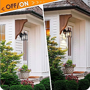 MATAMEYE Outdoor Wall Lantern, Exterior Waterproof Wall Sconce Light Fixtures, Black Front Door Wall Lighting with Clear Beveled Glass Shade, Anti-Rust E26 Socket Porch Lights for Entryway, 2 Pack