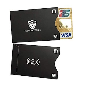 YARONGTECH RFID Blocking Sleeves Ultimate Premium Identity Theft Protection Cover (Pack of 10) (Black)