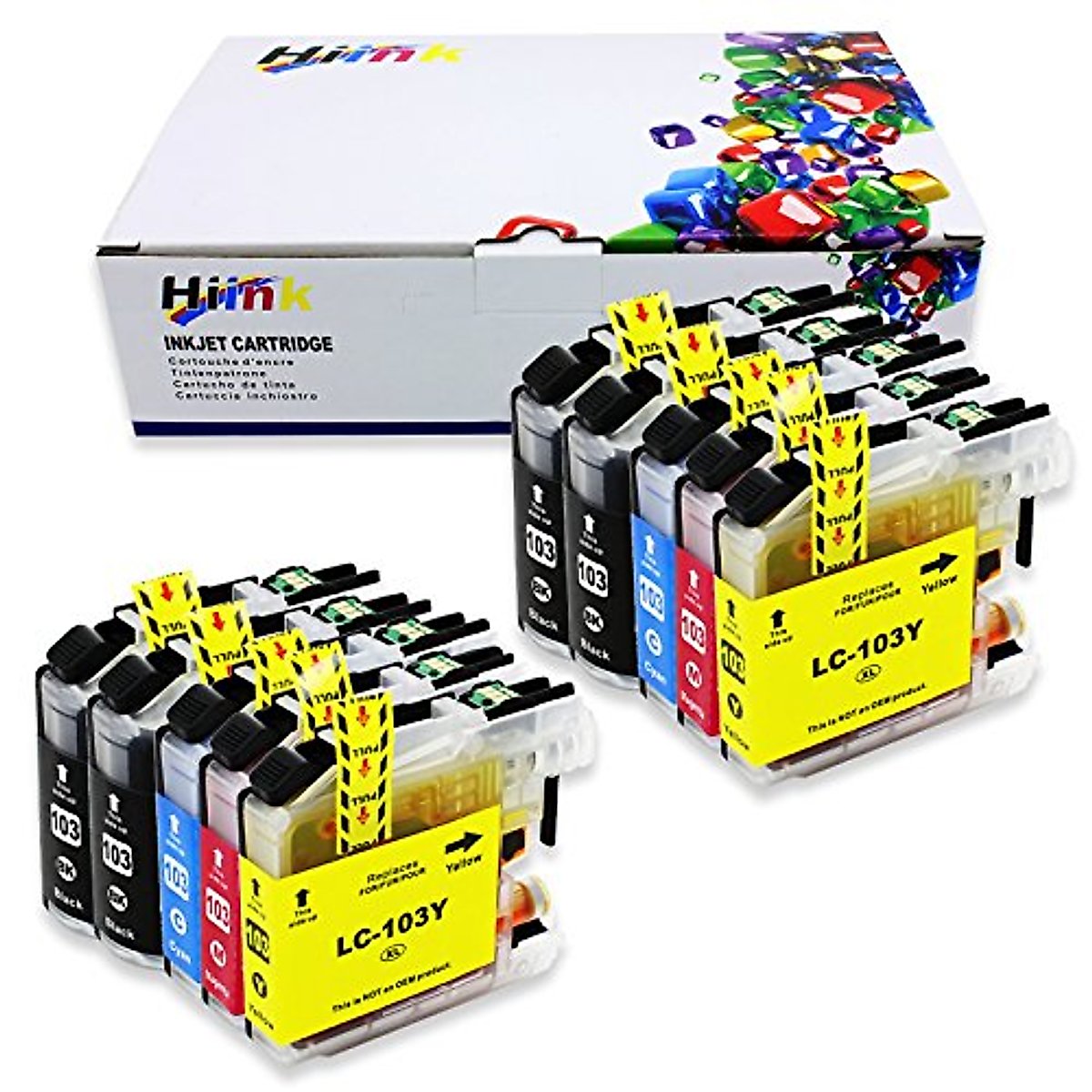 HIINK Comaptible Ink Cartridge Replacement for Brother LC-103 LC101 LC103XL Ink use with Brother MFC-J245 MFC-J285DW MFC-J450DW MFC-J475DW MFC-J650DW MFC-J870DW MFC-J875DW(4BK 2C 2M 2Y, 10-Pack)