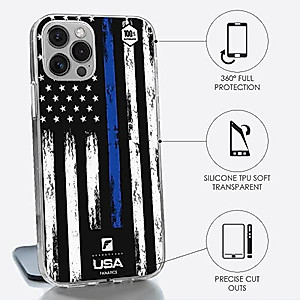 Phone Case Blue Line Flag USA Patriot law enforcement Design Silicone Transparent - Compatible iPhone and Samsung (iPhone XR)