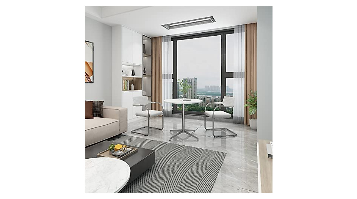 Elegant Small White Round Dining Table for Office or Home