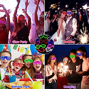 30 Pack LED Light Up Glasses - 5 Colors 2 Shapes Neon Glasses Glow in The Dark Party Supplies,Glow Party Favors for Kids Adults