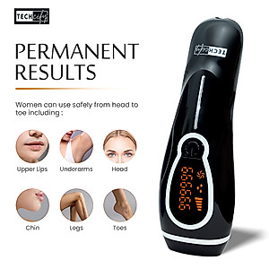 TECHCIFY Laser Hair Removal | Permanent Painless Hair Removal for Women | IPL Hair Removal with Five Energy Levels and 999,999 Flashes | Epilation for Women and Men at Home