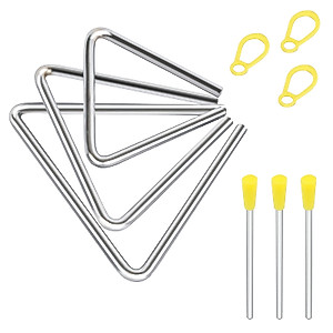 EASTROCK Triangle Instrument 3 Packs 4 5 6 Inch Percussion Instrument Set Hand Percussion Triangles with Striker
