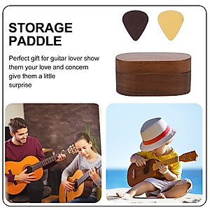 Guitar Display Case Guitar Pick Box Storage Wooden Guitar Picks Case Guitar Picks Holder Organizer Small Item Organizer for Bass Mandolin Banjo Ukulele Coffee Guitar Pick Case