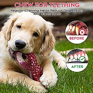 VANFINE Dog Bones for Aggressive chewers Dog Toys for Large Dogs 8-Shaped Rolling Design Bone Interactive Tough Dog chew Toys for Aggressive chewers Large Breed Indestructible Small Medium Dogs Nylon