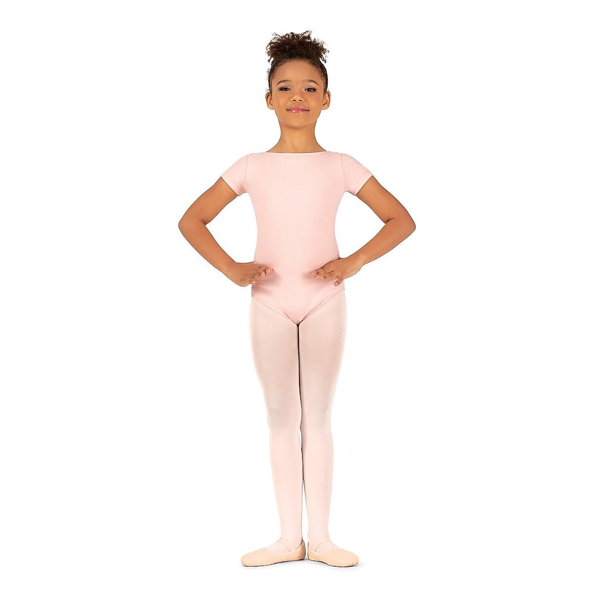 Theatricals Girls Cotton Pinched V-Back Short Sleeve Leotard Purple L TH5559C