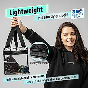 Clear Purses for Women Stadium Crossbody | Small Clear Bag Stadium Approved under 12x6x12 for Concert, Festival, Games Events