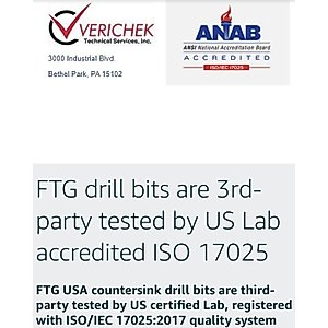FTG USA Wood Countersink Drill Bit Set 6 Sizes Set with 6 Storage Containers for Countersink HSS M2 Tapered Drill Bits, Quick Change Hex Shank Countersink bit, 2 Stop Collar, 1 Allen Wrench