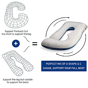 cauzyart Pregnancy Maternity Pillows for Sleeping 55 Inches U-Shape Full Body Pillow Support - for Back, Hips, Legs, Belly for Pregnant Women with Removable Washable Velvet Cover