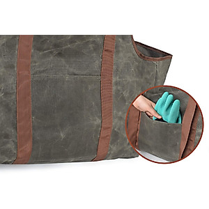 Waterproof Wood Carrier Storage Bag Durable Firewood Large Tote Bag for Garden Backyard Pit Outdoor