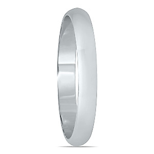 SZUL 2mm Domed Wedding Band in 10K White Gold