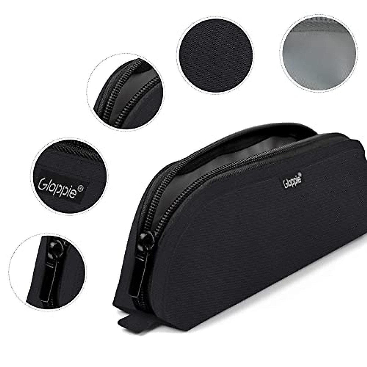 Gloppie Pencil Bag Pencil Pouch Pen Case Simple Pencil Case Black Pencil Storage Bag Office College Supplies for Adults