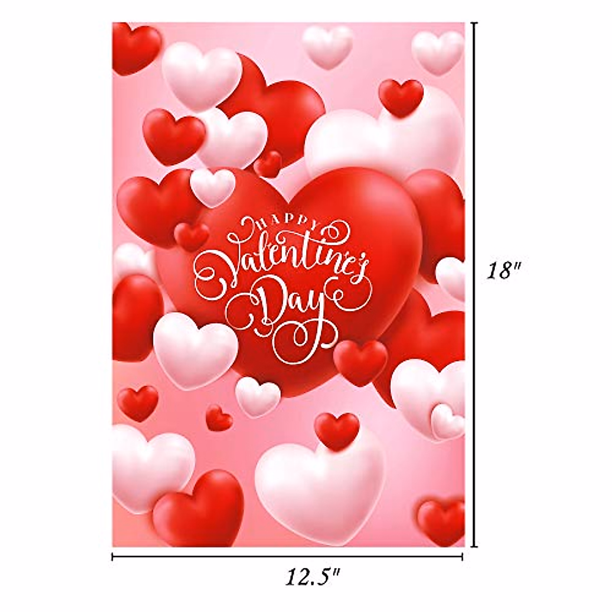 Valentine Flag, Double Sided Valentine's Day Flag Red and White Love Valentine Garden Flag 12 x 18 Inch Valentine House Flags for Valentine's Day Decoration