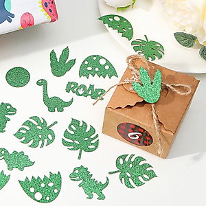 230 Piece Dinosaur Confetti Jungle Theme Baby Shower Decor,Dinosaur Birthday Table Confetti Dinosaur Table Decorations,Cute Dinosaur Confetti Green Confetti, Dinosaur Baby Shower Supplies For Kids