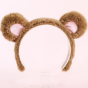 Bear Ears Headband Brown Bear Hair Hoops Cute Animal Headpiece Hairband Hair Bands Women Halloween Parade Cosplay Christmas Festival Carnival Masquerade Dress Up Wedding Birthday Party Accessories