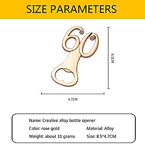 12 PCS Bottle Opener Gold 60th Birthday Party Favor 60 Anniversary Favors for Guests, 60th Birthday Party Decorations Beer Bottle Openers for Birthday Party Gift Souvenir Supplies（Send 12 gift bags）