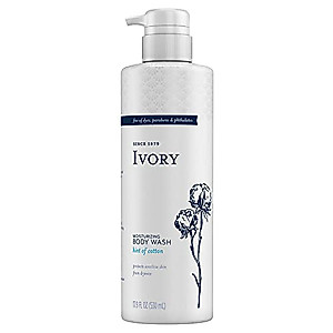 Ivory Moisturizing Body Wash Hint of Cotton, 17.9 Fl oz