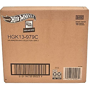 Hot Wheels Amazon 10-Pack Mini Collection of Toy Cars, 1:64 Scale Vehicles, Different Themes, Authentic Decos, Gift for Collectors & Kids 3 Years Old & Up [Amazon Exclusive]
