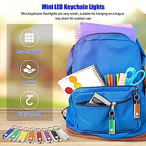 32 Pieces Powerful LED Keychain Lights, Assorted Colors Keychain Flashlight, Bright Key Ring Flashlight, Portable Key Chain Flash Light for Emergency Camping Outdoor Activity Equipment Party