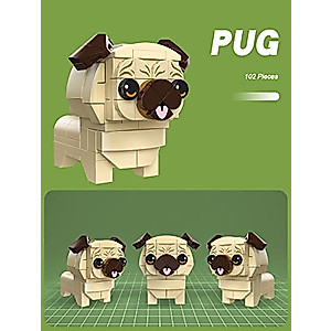 Apostrophe Games Dogs & Friends Building Block Sets - 6 Animals to Build, 661 Pieces - Corgi, Husky, Pug, Shiba Inu, Yorkshire Terrier, Squirrel