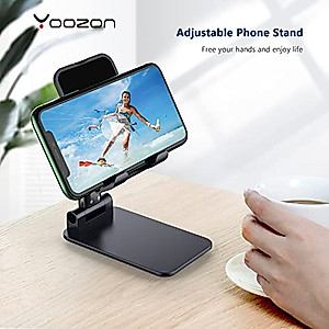 Adjustable Cell Phone Stand for Desk - Fully Foldable & Portable iPhone Stand, Office Mobile Phone Stand Holder,Cellphone Stand for iPhone 14 Plus 14 13 12 11 Pro Max Mini, Samsung, Smartphones(4-10")