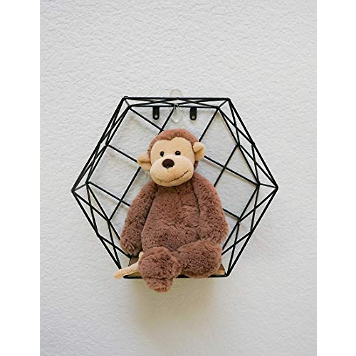 Admired By Nature Wall-Mounted Metal Wire Hanging Storage Shelves, A. Black