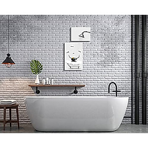 Pinetree Art Funny Bathroom Decor Cute Highland Cow Wall Art - Relax Soak Unwind Breathe Inspirational Quote - Modern Farmhouse Home Bathroom Wall Decorative (black and white, set of 2)