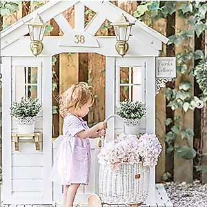 WIKLIBOX Rattan Pully Toy Basket - Handcrafted European Wicker Luggy Toy Storage - Natural, Durable & Stylish Organizer - Perfect for Kids' Rooms, Nurseries & Playrooms | Pink with Pom Poms