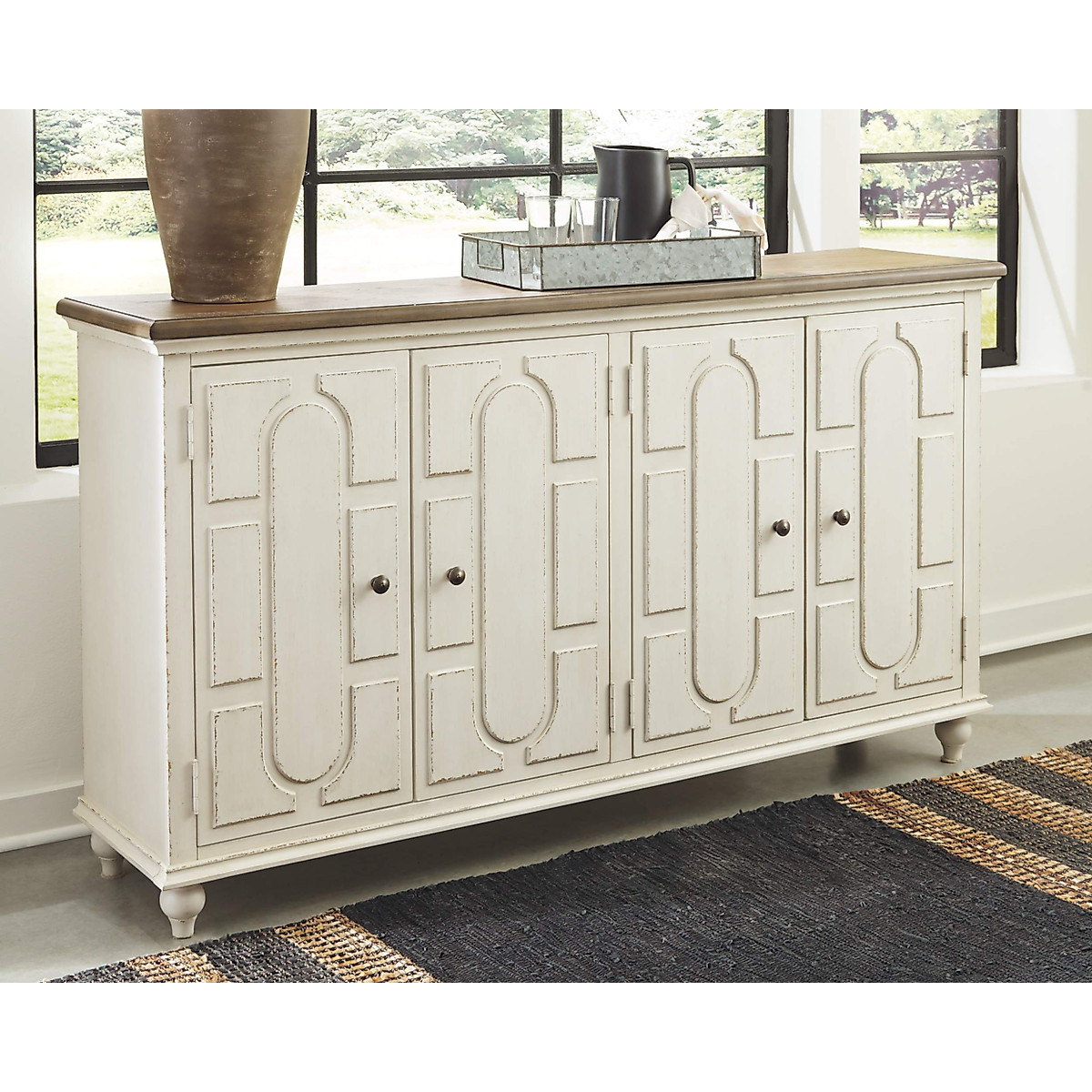 Signature Design by Ashley Roranville French Country Accent Cabinet or Server, White