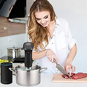Fityou Sous Vide Cooker 1100W, Thermal Immersion Circulator with Recipe and Adjustable Clamp, Sous Vide Heater with Accurate Temperature & Digital Timer, Ultra Quiet Stainless Steel