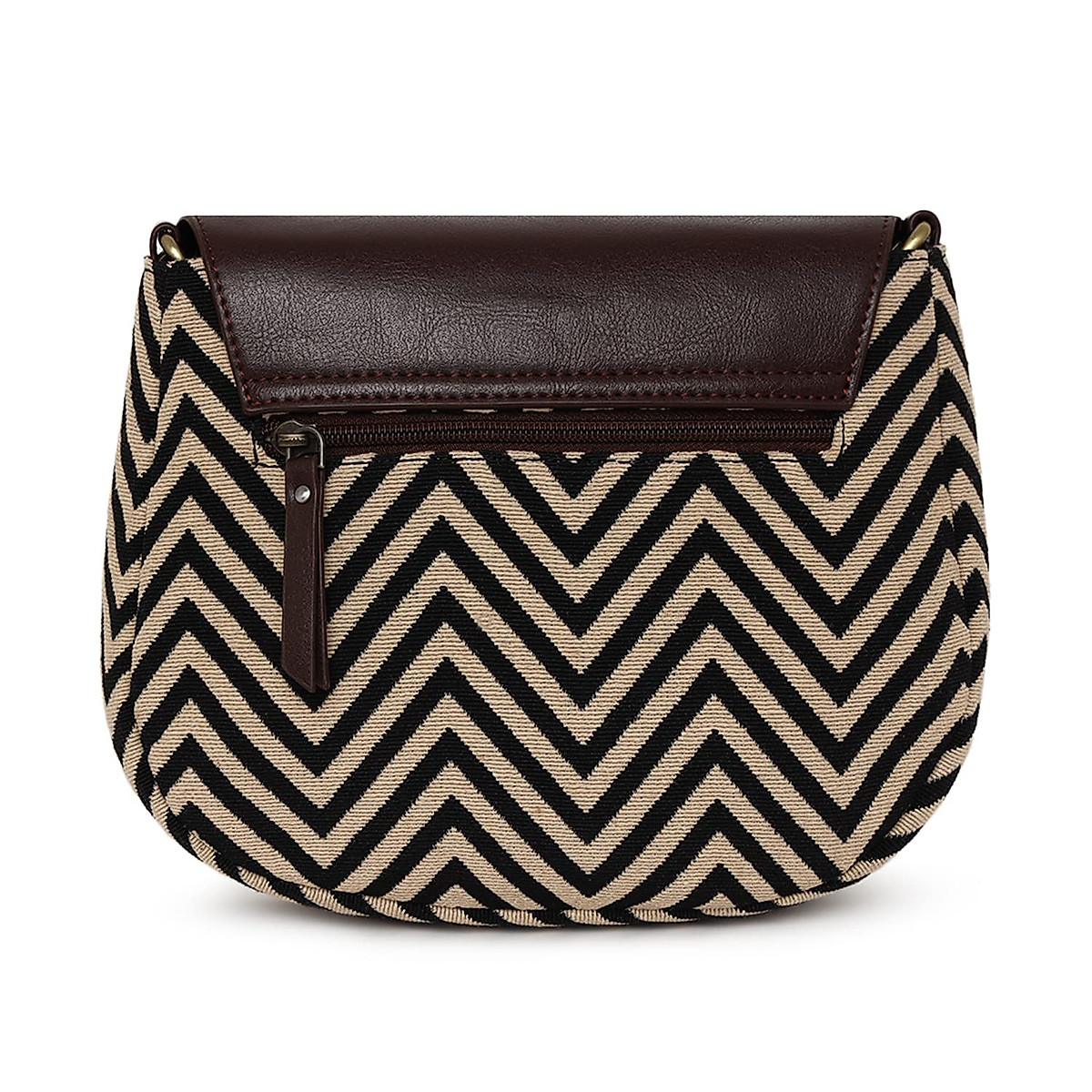 KLEIO Women's Pu Leather Jacquard Crossbody Side Sling Handbag Black