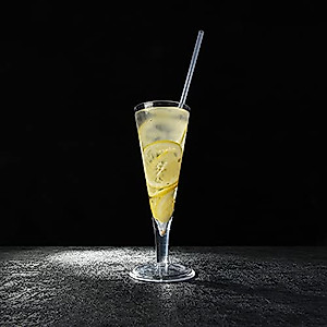 ALINK 12-Pack Reusable Hard Plastic Clear Straws, 10.5 inch Tumbler Straws with Cleaning Brush