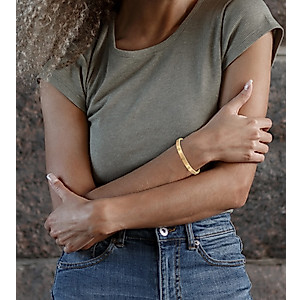 RIMRIVA Gold Bangle Bracelets for Women Trendy Stack Cross Bracelet Love Bangle Friendship Stainless Steel Jewelry Anniversary Graduation Birthday Wedding Christmas Gift Stocking Stuffers Women