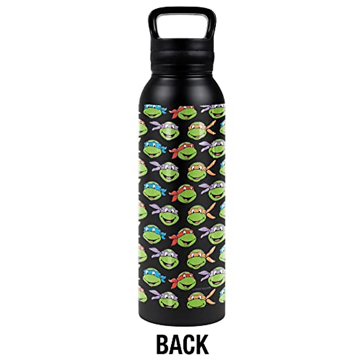 Teenage Mutant Ninja Turtles TMNT OFFICIAL Turtle Heads 24 oz Insulated Canteen Water Bottle, Leak Resistant, Vacuum Insulated Stainless Steel with Loop Cap