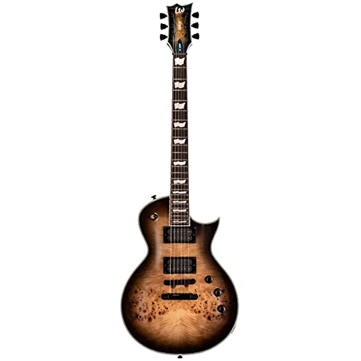 ESP 6 String LTD Deluxe EC-1000 Electric Guitar, Black Natural Burst, Right, (LEC1000BPBLKNB)