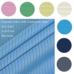 Long Sleeve ESD Gown Unisex Anti-Static Lab Coat Non-Stretch Comfort Fit Lapel Uniform (Large, Pink)