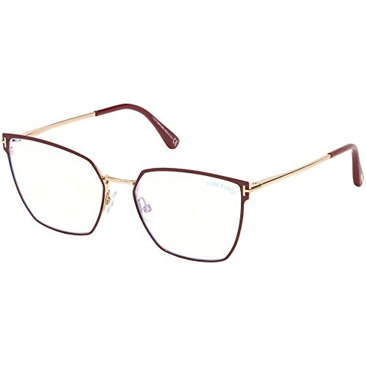 Tom Ford FT 5574-B BLUE BLOCK Burgundy Rose Gold 55/16/140 women Eyewear Frame