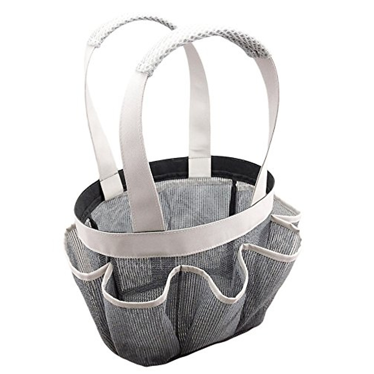 Quick Dry Shower Tote & Mesh Caddy, 7-Pocket (Cool Grey)