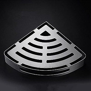 FVRTFT Bathroom Shelves Wall Mounted Shower Shelves Corner Shower Rack Stainless Steel with Hook No Drilling Self Adhesive for Kitchen Bathroom-Silver B_4th Floor