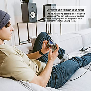 15 Ft Extra Long iPhone Charger Cord, [Apple MFi Certified] iPhone Charging Cable, 2.4A Nylon Braided Lightning Cable for iPhone 14 13 12/11 Pro Max/ 11 Pro/XS Max/XS/XR/X/ 8 Plus/ 8/7 -Silver