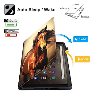 Case for All New Fire HD 10 Tablet 11th Generation and Fire HD 10 Plus 2021，Slim Fit Foldable Standing Cover Case with Auto Sleep/Wake for Fire HD 10 Tablet 10.1 Inch，Horse