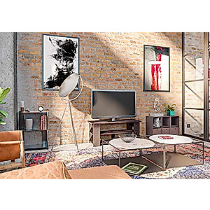 Furinno JAYA Simple Design 3-Tier Bookcase / Bookshelf / Display Rack, Plastic Tubes, Walnut