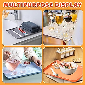 NDSWKR 8 Pieces Fast Food Serving Tray, 15 x 10 x 0.8 Inch Rectangular Cafeteria Tray, Plastic Restaurant Trays for Lunch Dinner Restaurant Kitchen Picnic Party