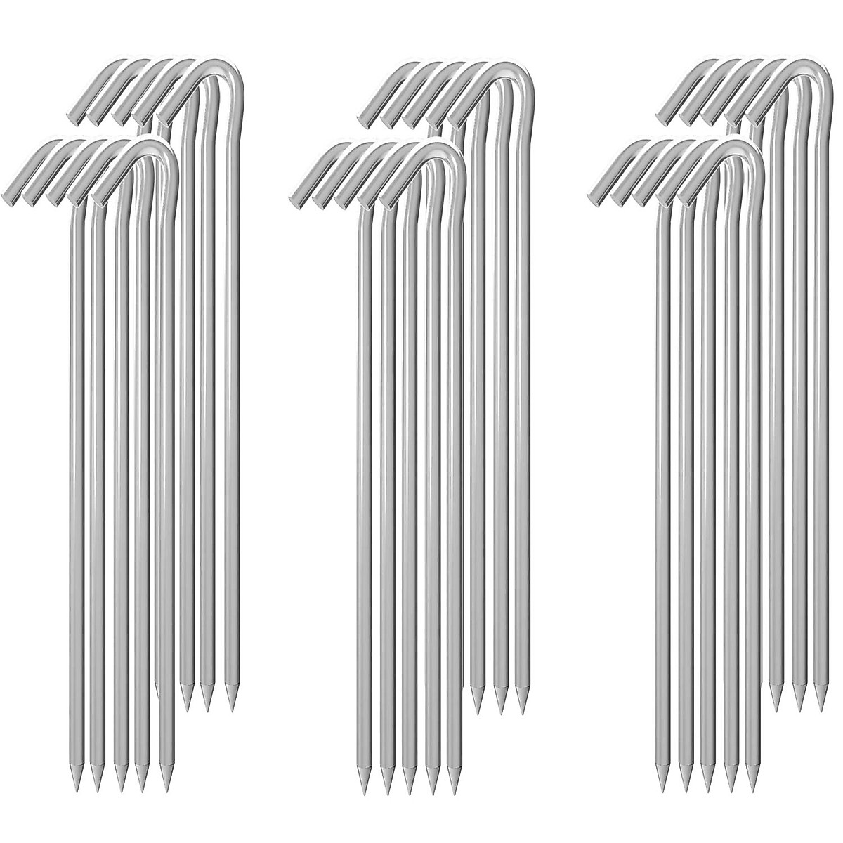 MySit 9" Tent Stakes Inflatable Stake 30 Pack, Heavy Duty Galvanized Metal Tent Pegs Garden Staples Ground Pins Camping Fence Hooks for Inflatables, Outdoor Garden Christmas Decorations, Trap