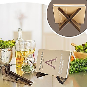 DLOnline Handmade Wooden Stand for Display, Recipe Book Holder, Plate Stand for Display, Cookbook Stand for Cooking, Photograph, Decorative Table Top, 6.5 inches