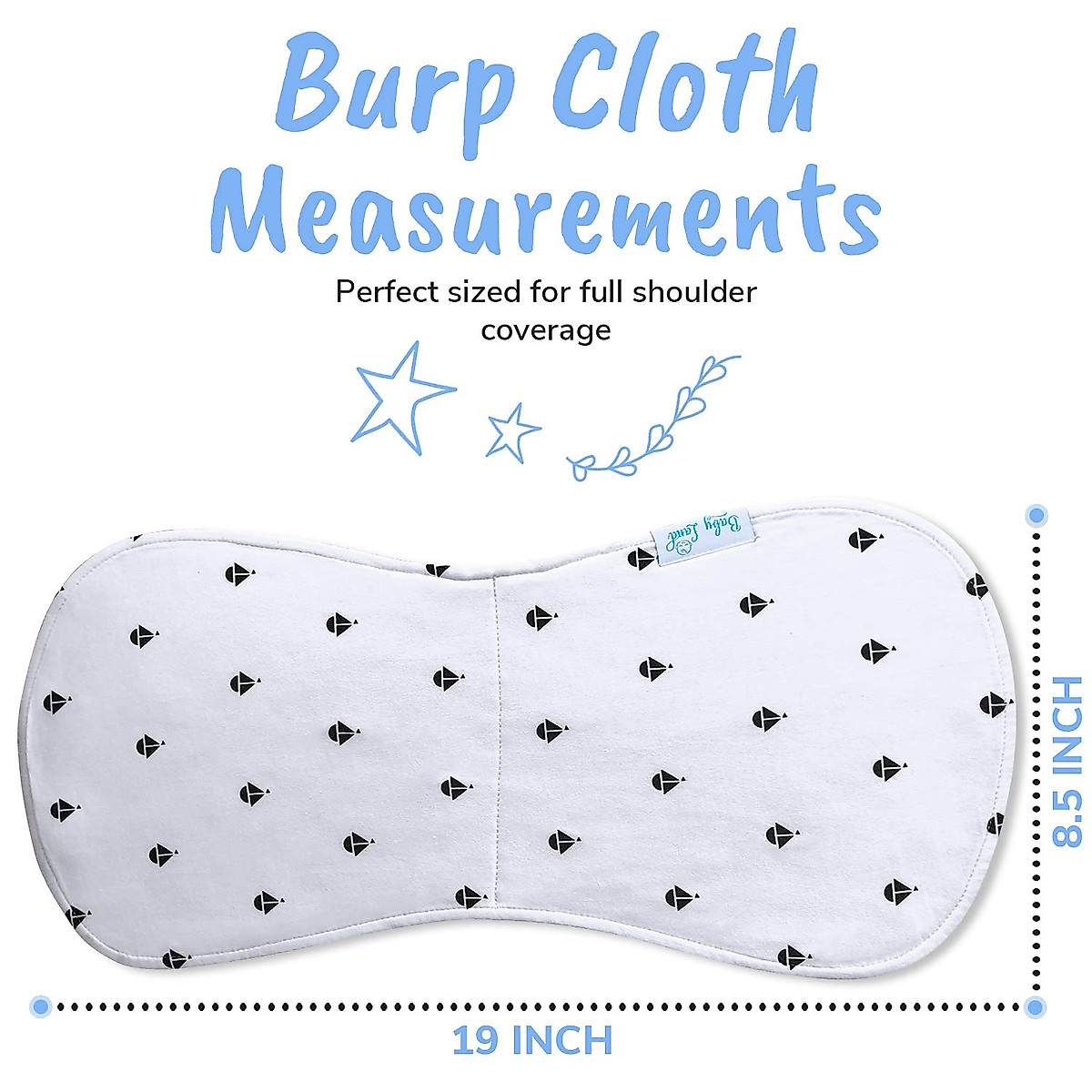 Liphontcta Organic Burp Cloths for Baby Boys - 5-Pack Ultra Absorbent Burping Cloth, Burp Clothes, Newborn Towel - Milk Spit Up Rags - Burpy Bib for Unisex, Boy, Girl - Burp Cloths Set