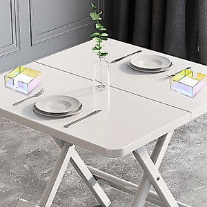 Numola Napkin Holder, Acrylic Cocktail Napkin Holder Multicoloured, Decorative Napkin Caddy Beverages Napkin Dispenser for Kitchen Tables, Bathroom, Bar, Wedding, Party, Mother's day Gift, 5.2"x5.2"