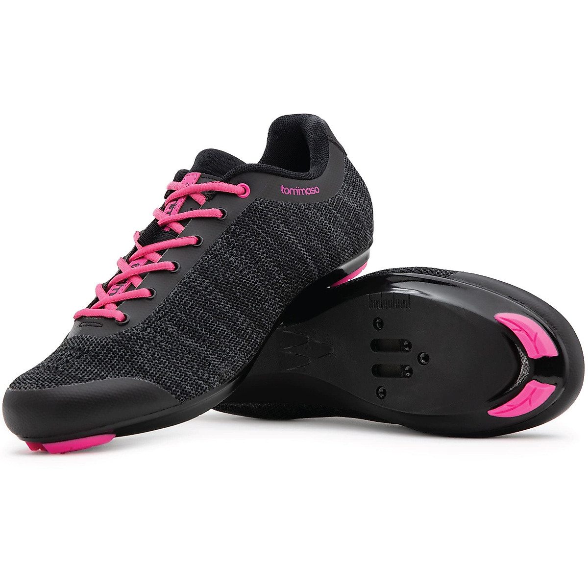Tommaso Pista Aria Women's Cycling Shoes Dual Cleat Compatibility Spin Shoes, Indoor Cycling Bike, Road Bike Shoes, Sport Bike- No Cleats - Compatible with SPD, SPD-SL & Look Delta Cleats - Black 43